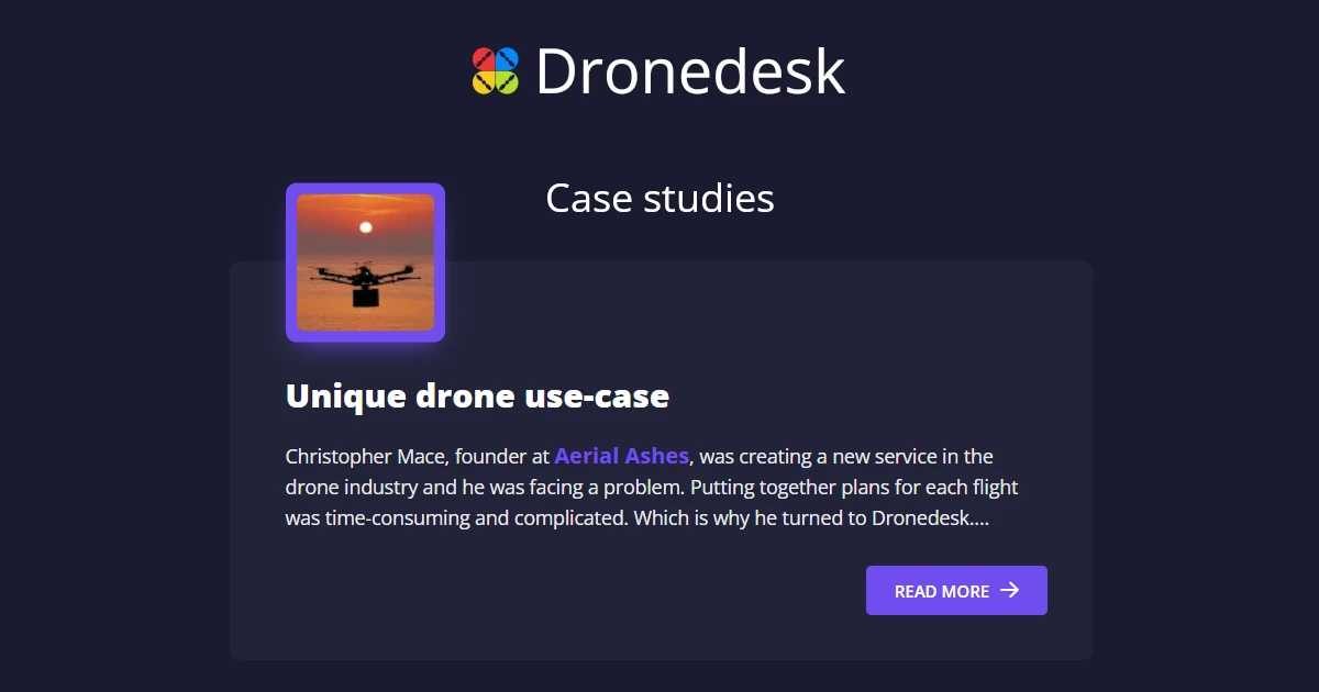 Dronedesk case study - unique drone use-cases